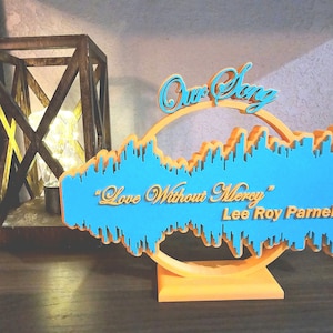 Custom 3D Printed Song Waveform Art, Personalized Music Waveform With ...