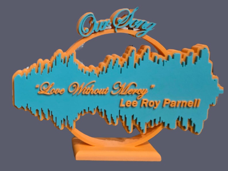 Custom 3D Printed Song Waveform Art, Personalized Music Waveform With ...