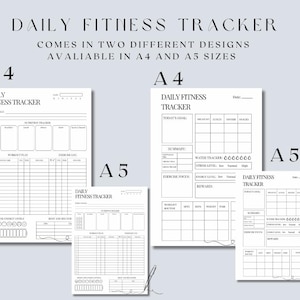 Printable Daily Fitness Tracker, Fitness Tracker, Daily Digital Fitness ...