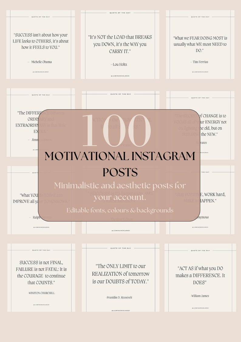 100 Motivational Minimalistic & Aesthetic Instagram Posts, 100 ...