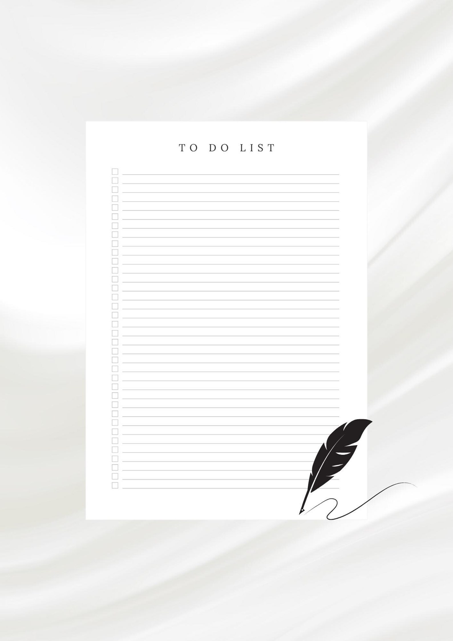 Printable to Do List, Daily to Do List, Undated to Do List, Digital to ...