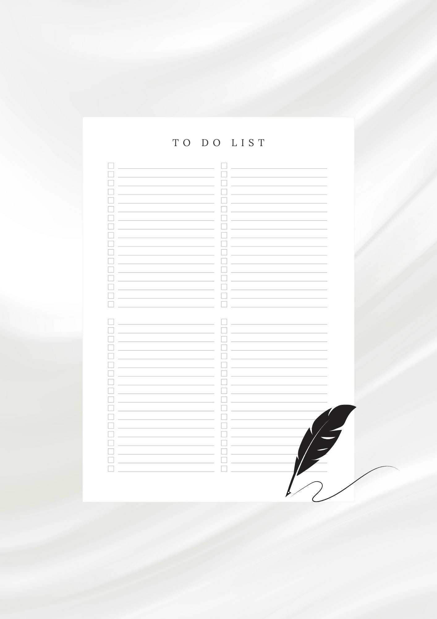 Printable to Do List, Daily to Do List, Undated to Do List, Digital to ...