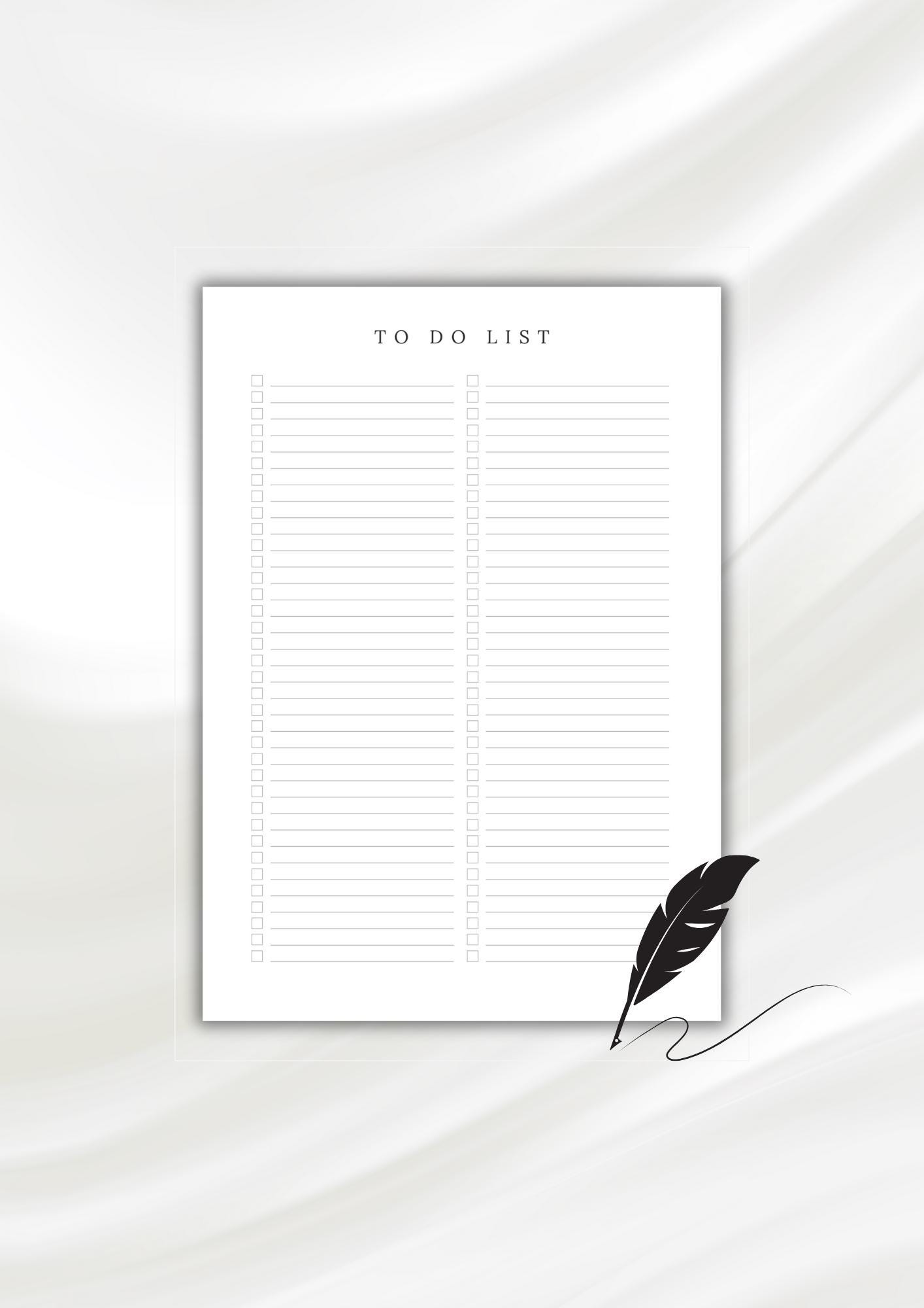 Printable to Do List, Daily to Do List, Undated to Do List, Digital to ...