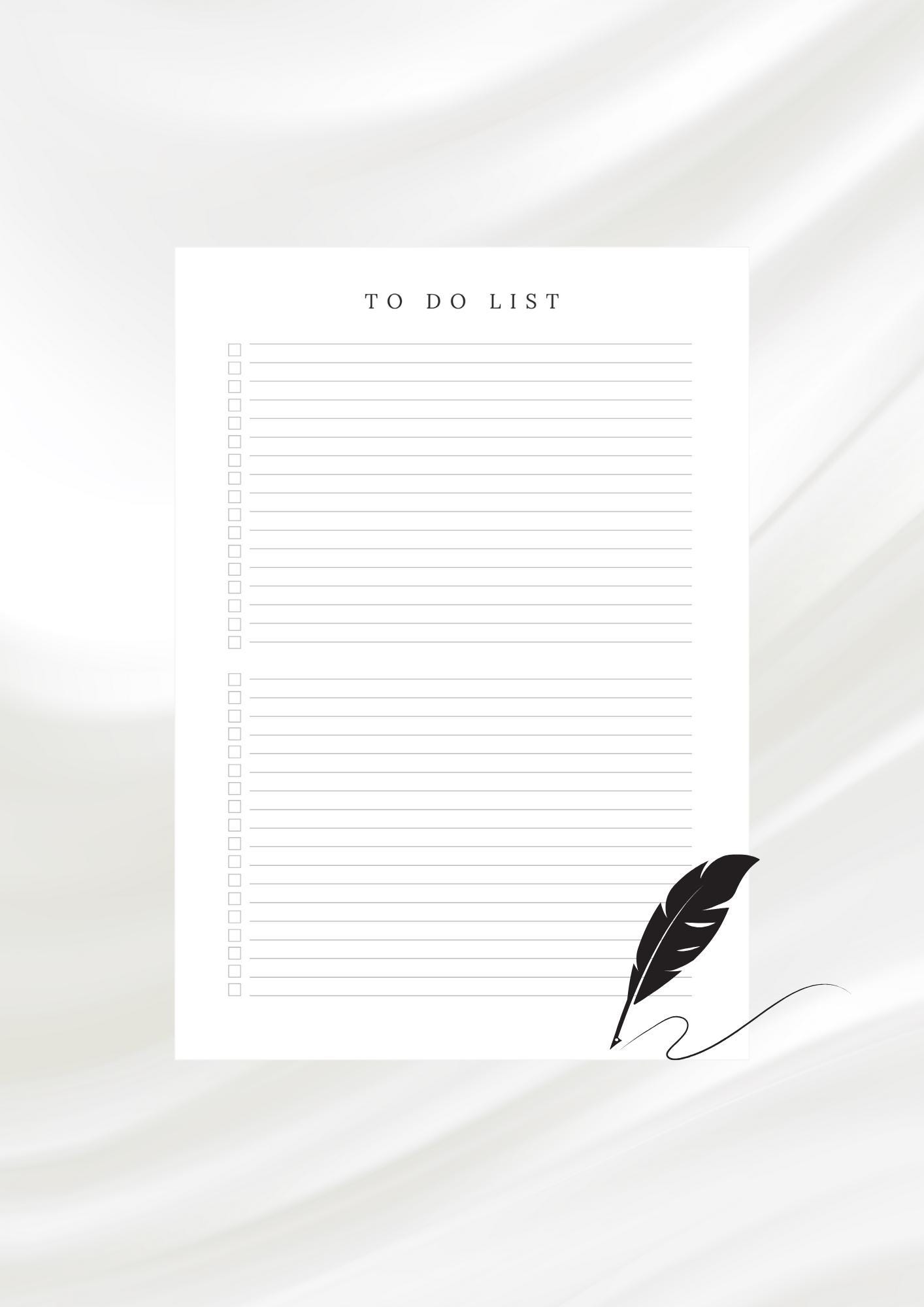 Printable to Do List, Daily to Do List, Undated to Do List, Digital to ...