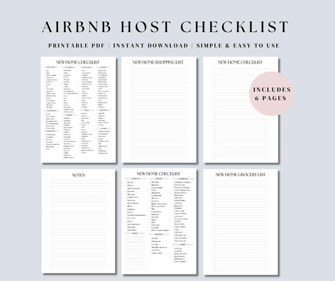 Airbnb Host Checklist: Short Term Rental Essentials (printable) - Etsy UK