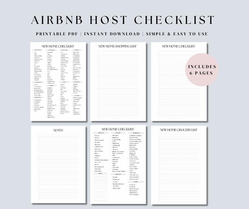 Airbnb Host Checklist Printable Airbnb Checklist Short Term Rental ...