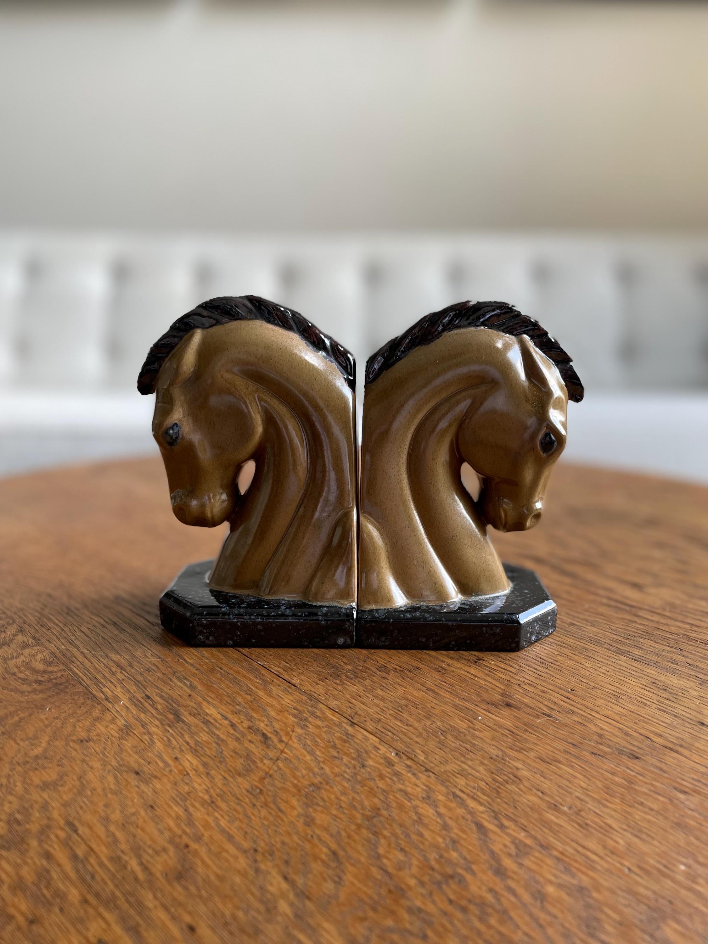 Vintage Ceramic Bookends Vintage Horse Bookends Ceramic Bookends Artist ...