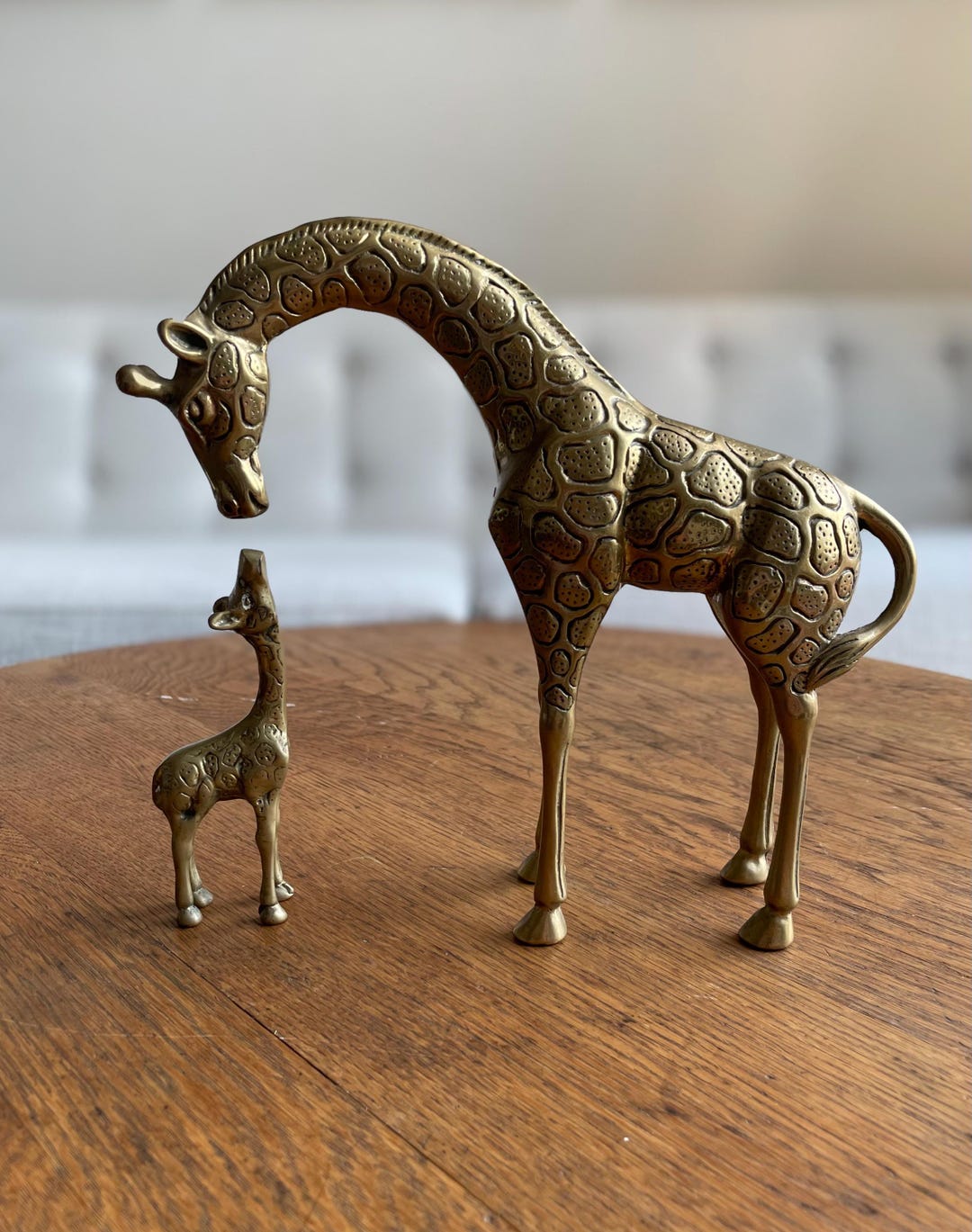 Vintage MCM Brass Giraffe Mother and Child Figurine | Vintage Brass ...