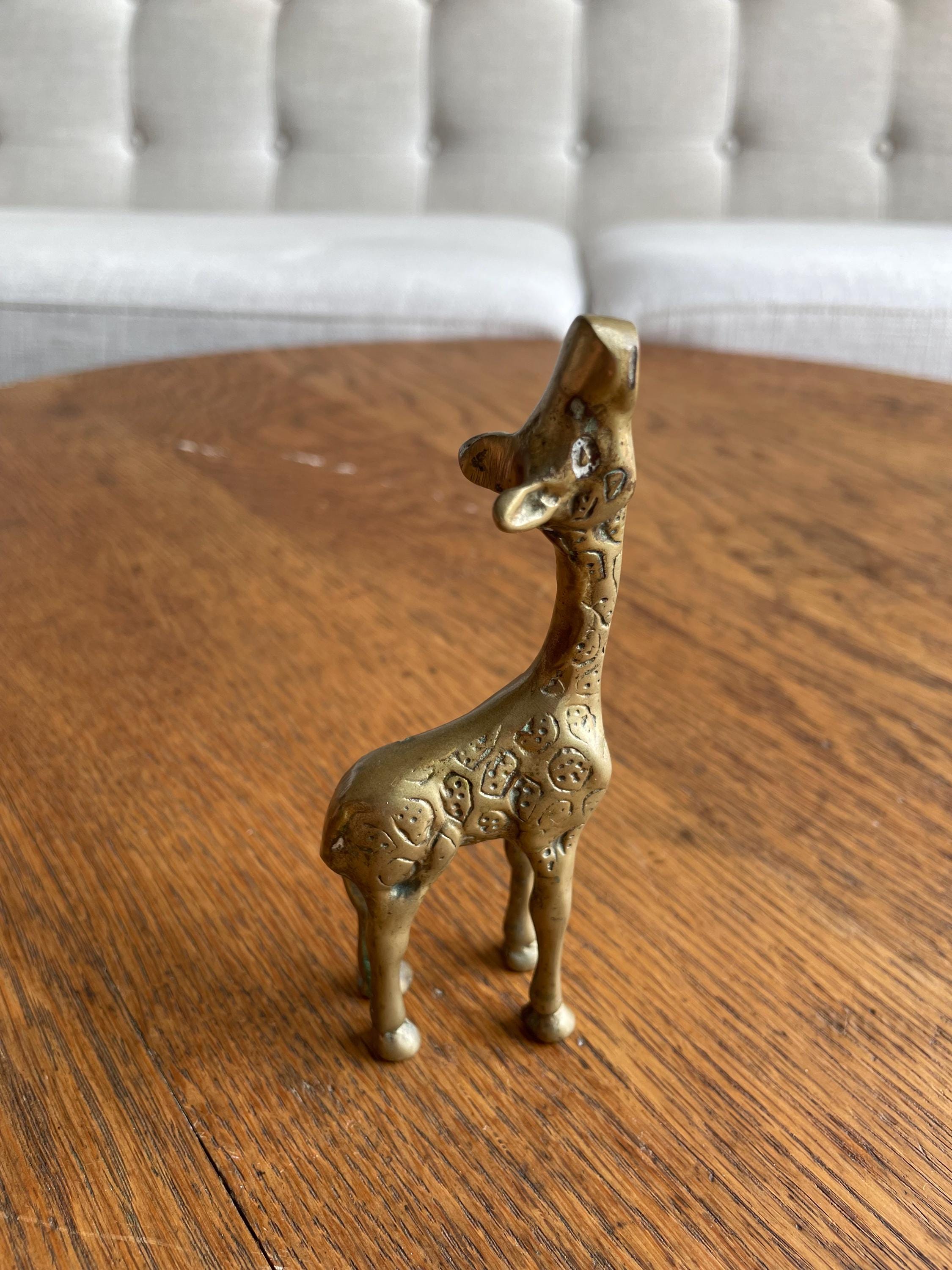 Vintage MCM Brass Giraffe Mother and Child Figurine | Vintage Brass ...