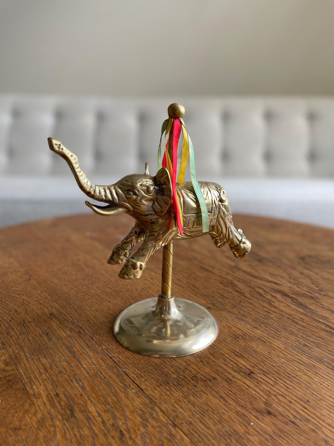 Vintage Brass Elephant Figurine Brass Carousel Elephant Ornament Brass ...