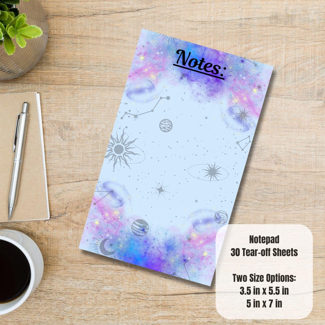 Galaxy Space Notepad | Stationary Memo Pad | Desk Notes | Writing Pad ...