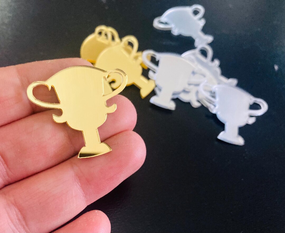 Custom Wedding Couple Name Date Small Award Cup Acrylic Mirror Tags ...