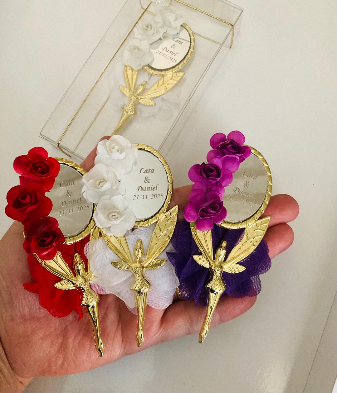 Personalized Magnetic Angel Mirror Custom Wedding Favors Mirror Wedding ...