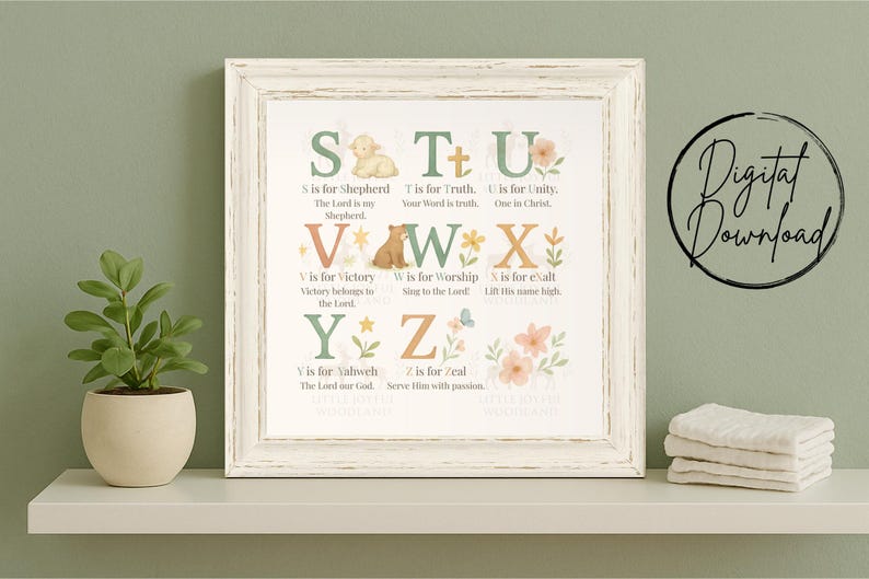 The Abcs of Faith - Christian Alphabet Printable Wall Art for Kids ...