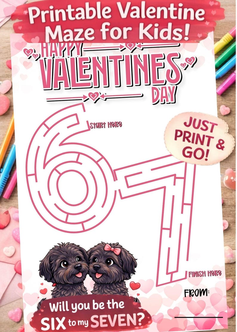 Valentine Maze Printable Bundle | Classroom Valentine Cards & Activity ...