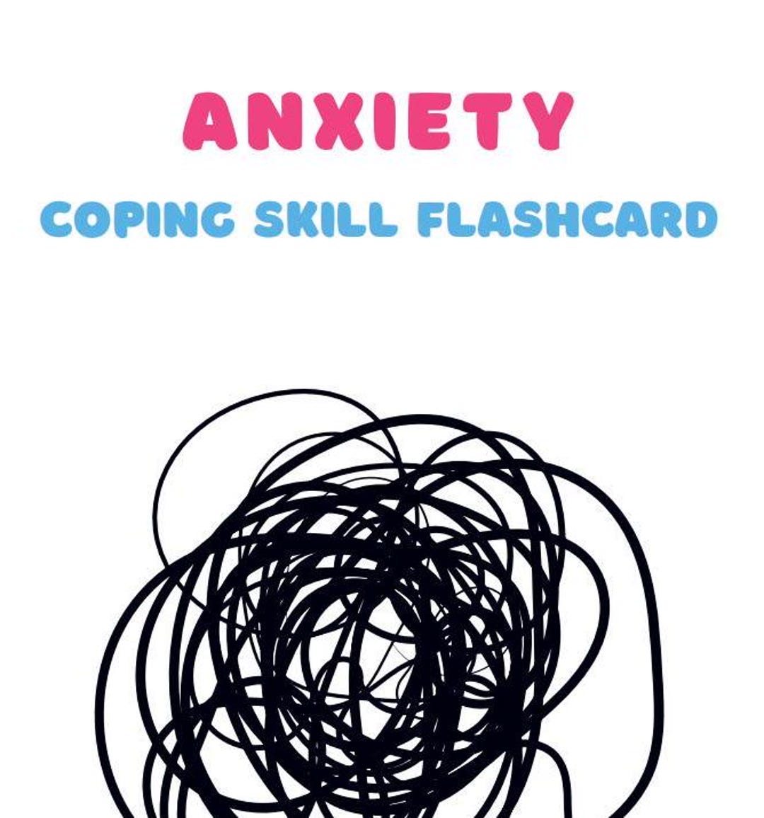Anxiety Coping Skills Flashcards Editable Canva KDP Graphics for Mental ...