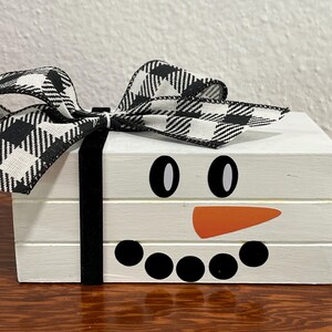 Faux Wood Crate Book Stack, Book Stack, Snowman Book Stack Home Decor ...