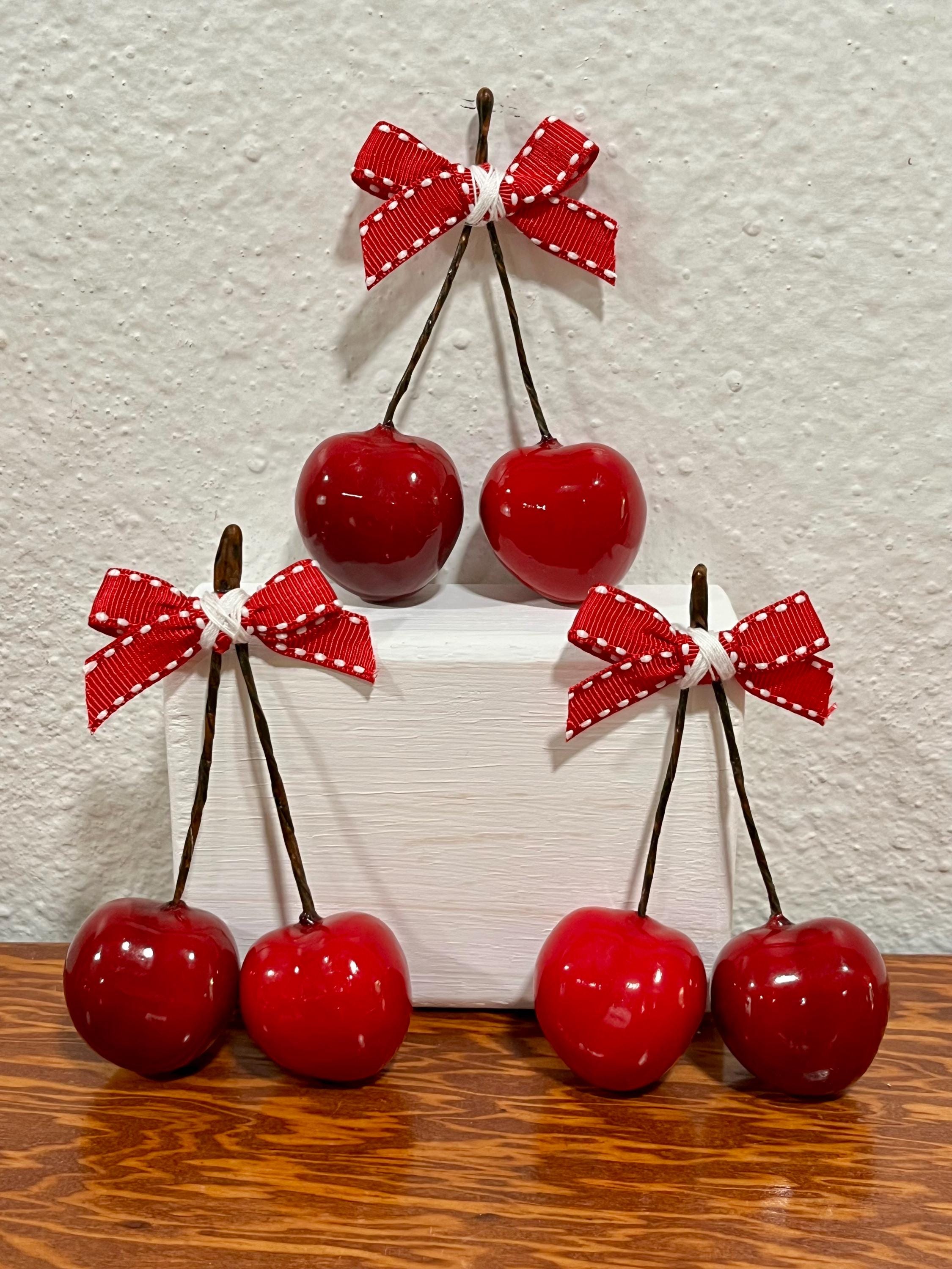 Cherry Tiered Tray Decor, Faux Cherries, Set of 3 Cherry Bundles - Etsy