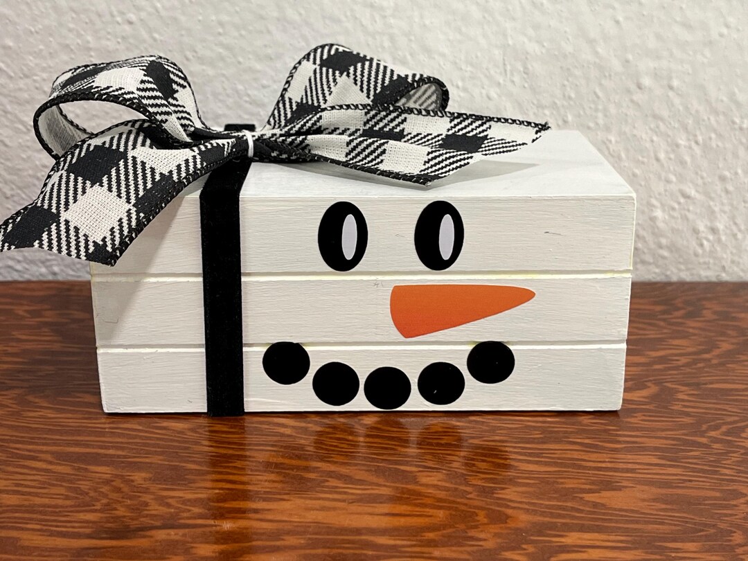 Faux Wood Crate Book Stack, Book Stack, Snowman Book Stack Home Decor ...
