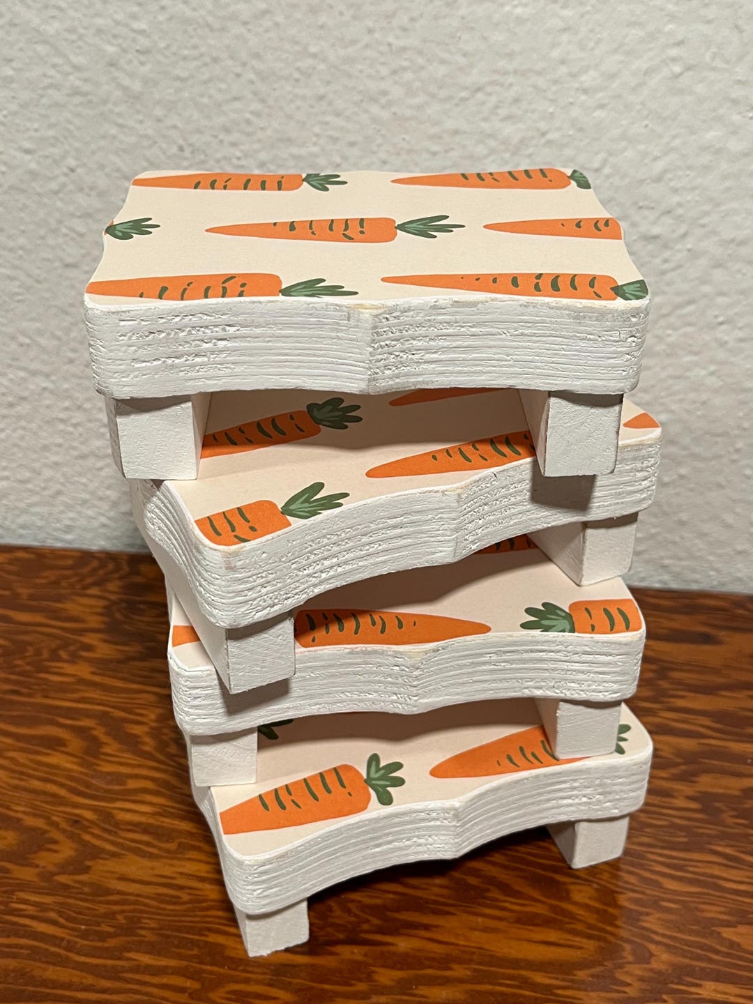 Mini Wood Riser, Spring Tiered Tray Decor, Handmade Wood Riser, Easter ...