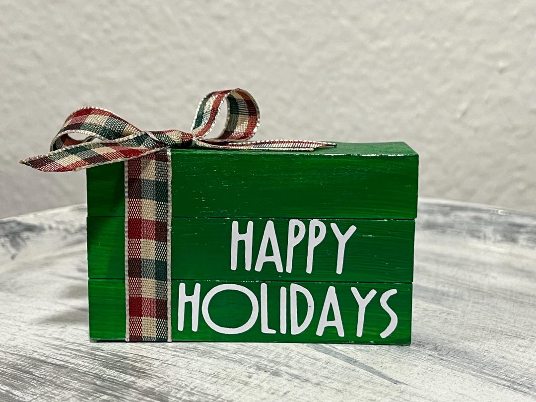 Mini Wood Book Stack, Book Stack, Christmas Book Stack Home Decor ...