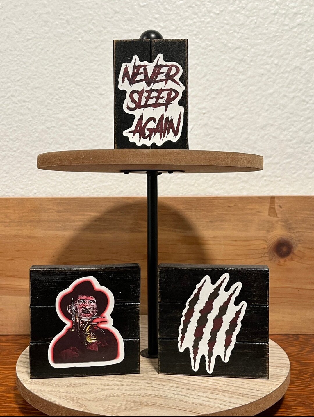 Scary Movie Mini Wood Block Signs: Halloween Tiered Tray Decor (set of ...