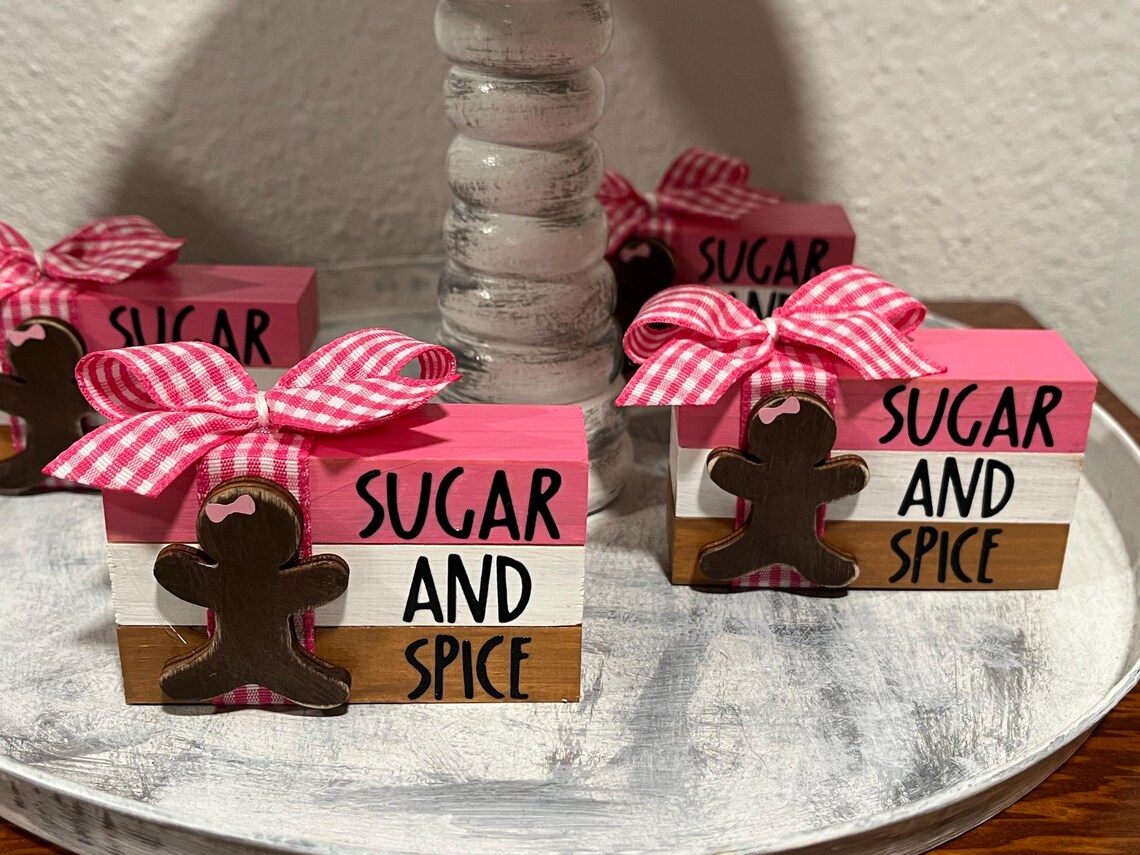 Mini Wood Book Stack, Book Stack, Gingerbread Book Stack Home Decor ...