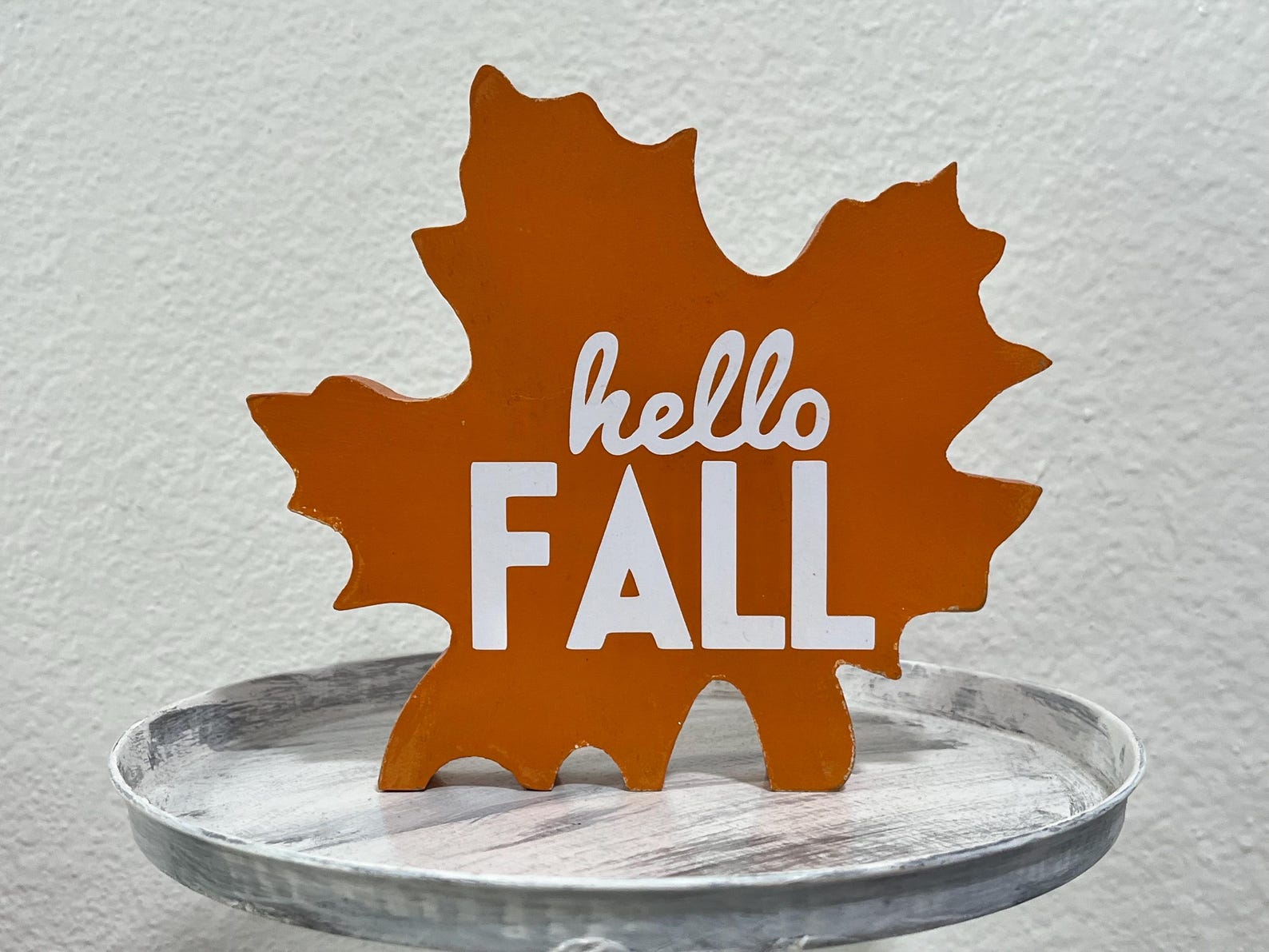 Hello Fall Leaf Sign: Autumn Shelf Sitter Decor - Etsy