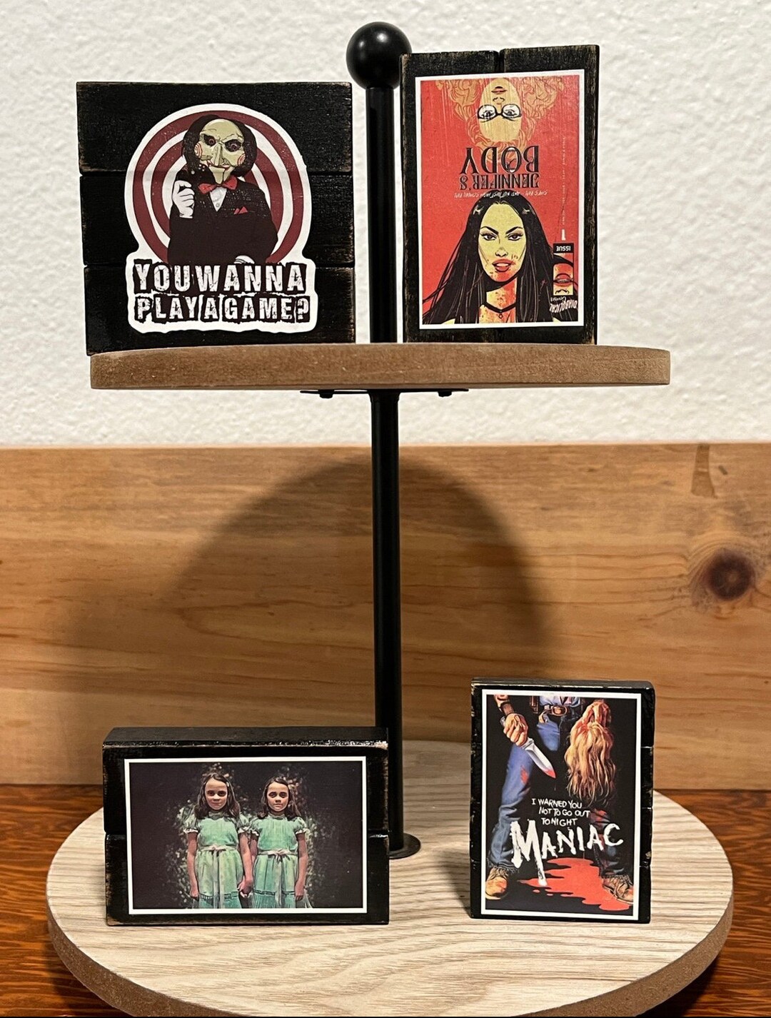 Mini Tiered Tray Block Signs, Scary Movie Tiered Tray, Horror Movie ...