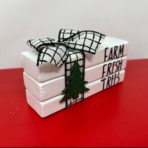 Mini Wood Book Stack, Christmas Book Stack, Handmade Ready to Ship ...