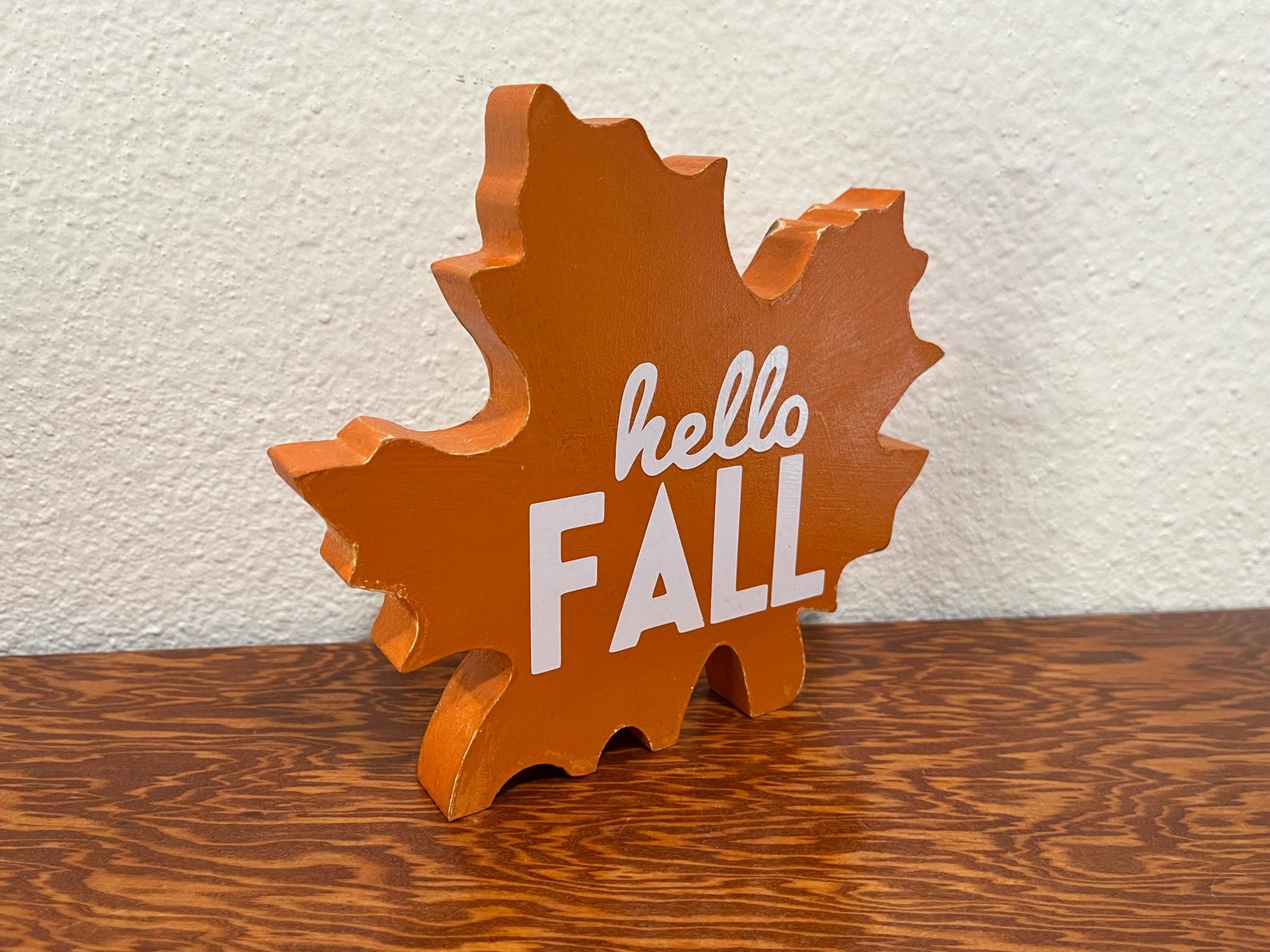 Hello Fall Leaf Sign: Autumn Shelf Sitter Decor - Etsy