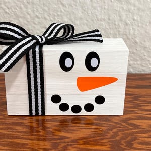 Mini Wood Book Stack, Book Stack, Snowman Book Stack Home Decor ...