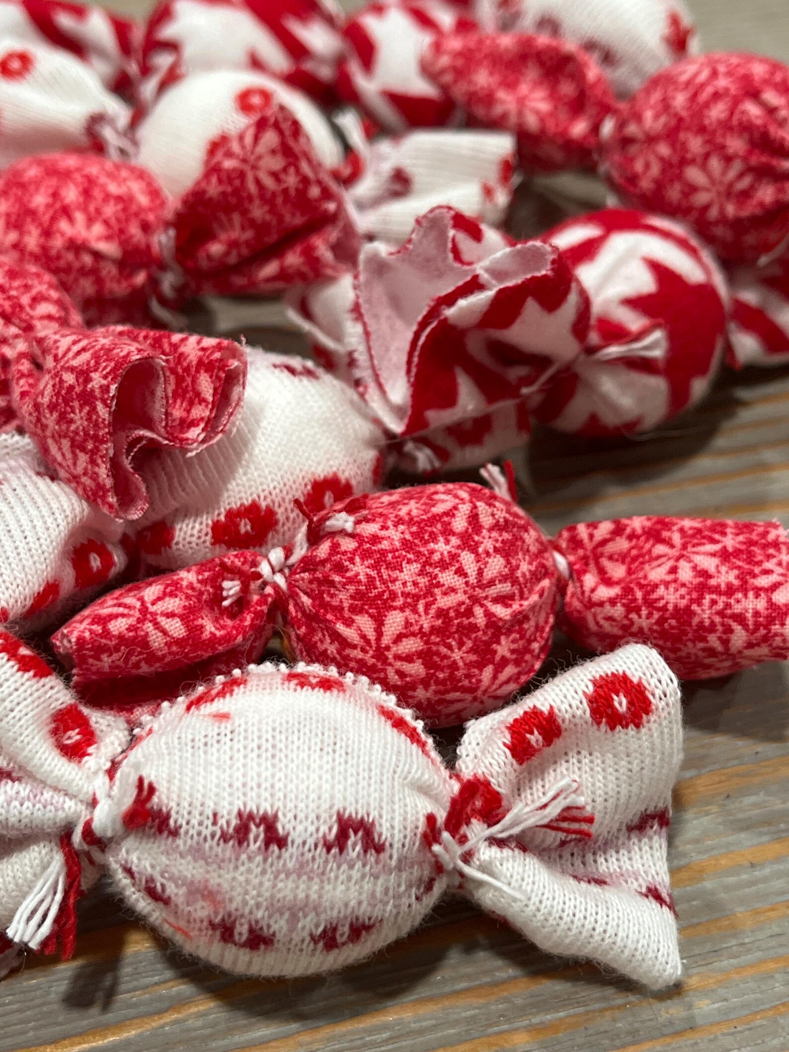 Fabric Candy Gumballs, Bon-bon, Set of 8, Winter Tiered Tray, Winter ...