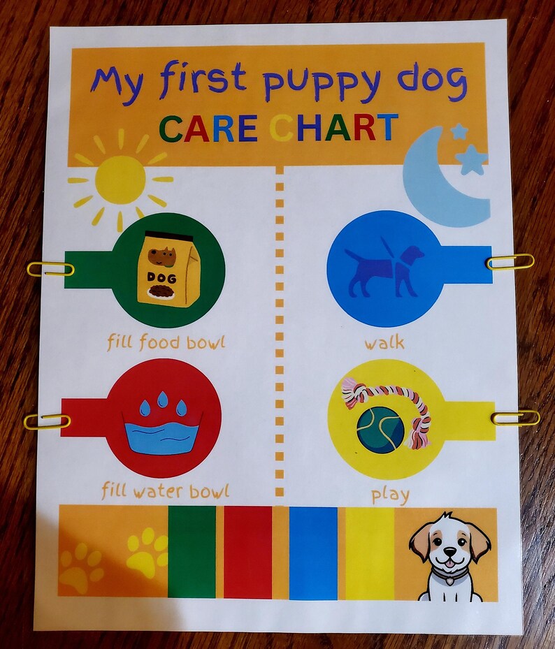 My First Puppy Dog Care Chart - Pet Chore Tracker - Visual, Fine Motor ...