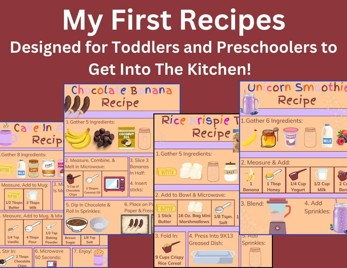Preschool Recipes for Baking and Cooking, Safe and Visual Toddler ...