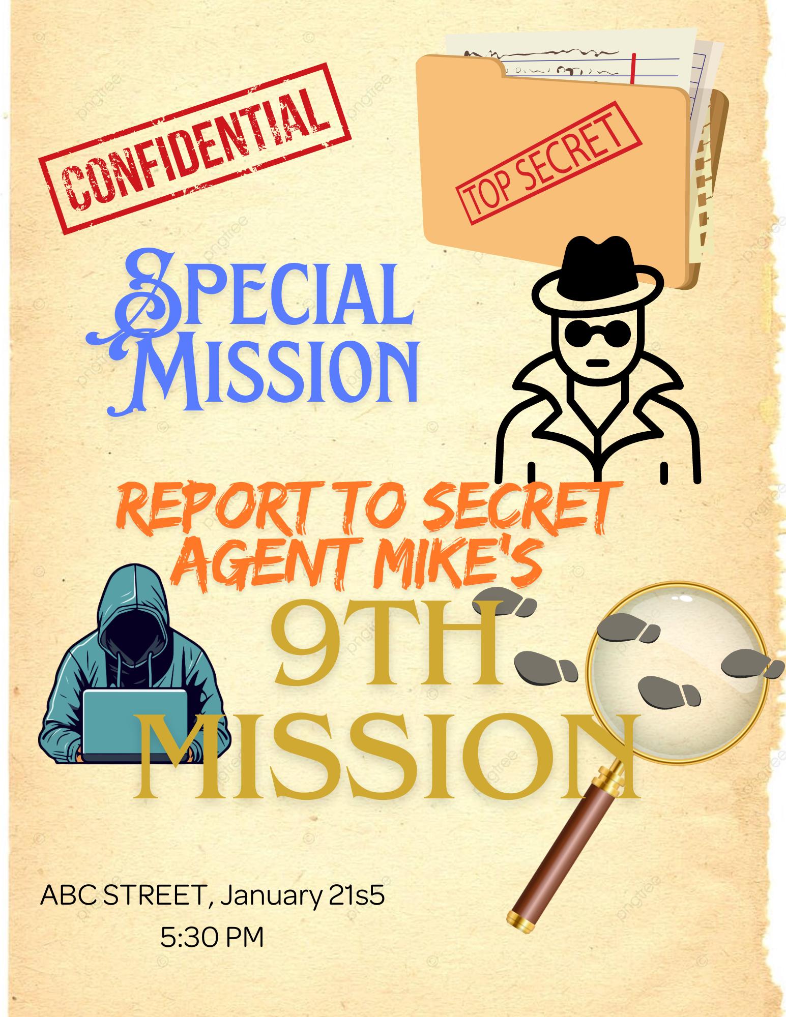 Spy Party Invitation – Secret Agent Birthday Invitation – Printable Spy ...