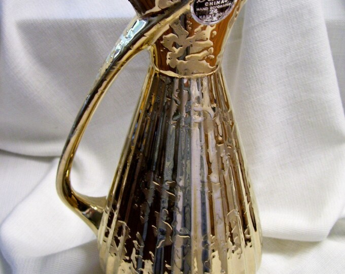 SALE Vintage Savoy China 24 Karat Weeping Gold Pitcher or Ewer With ...