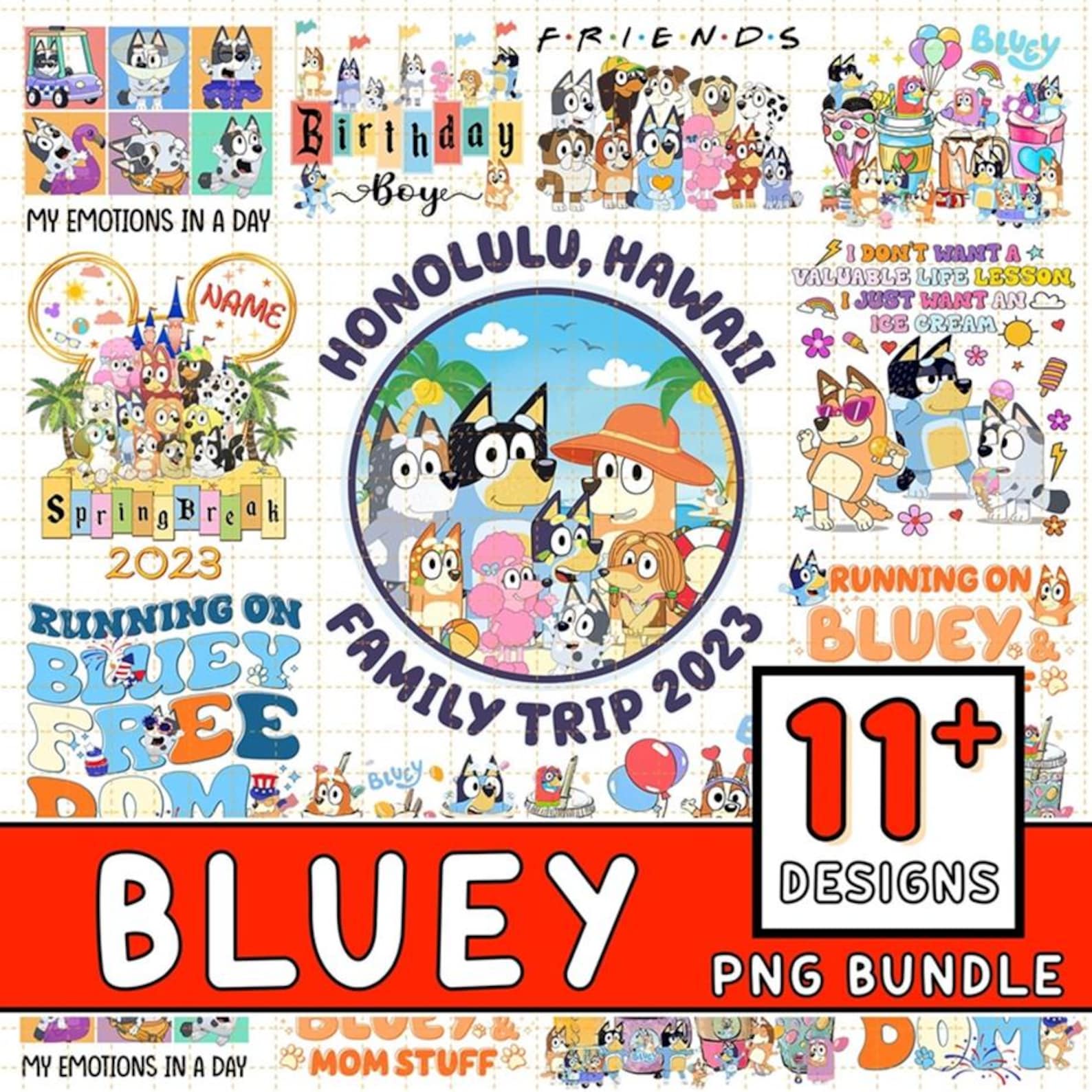Bluey Family Party Png, Bluey Heeler Instant Download Png, Bluey ...
