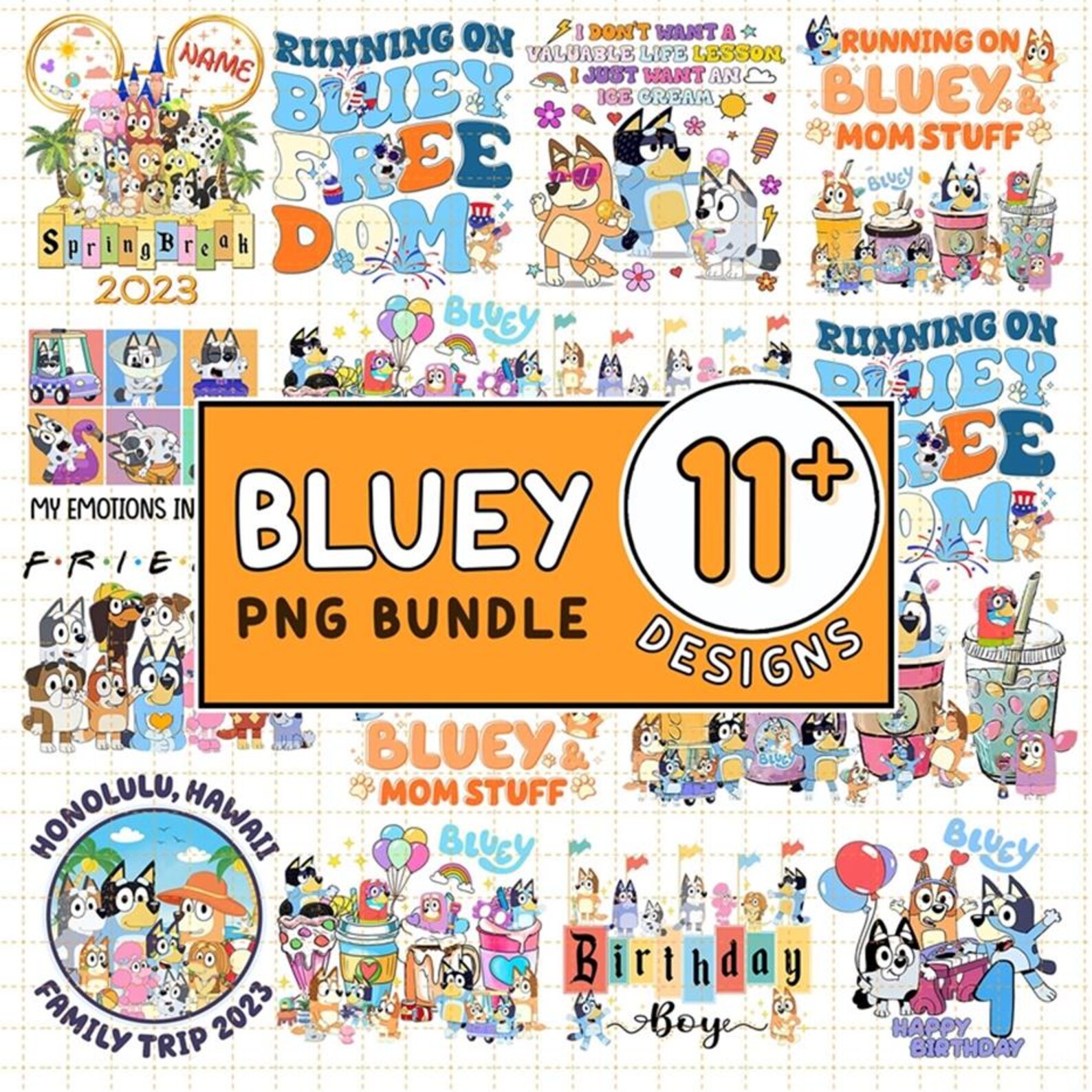 Bluey Family Party Png, Bluey Heeler Instant Download Png, Bluey ...
