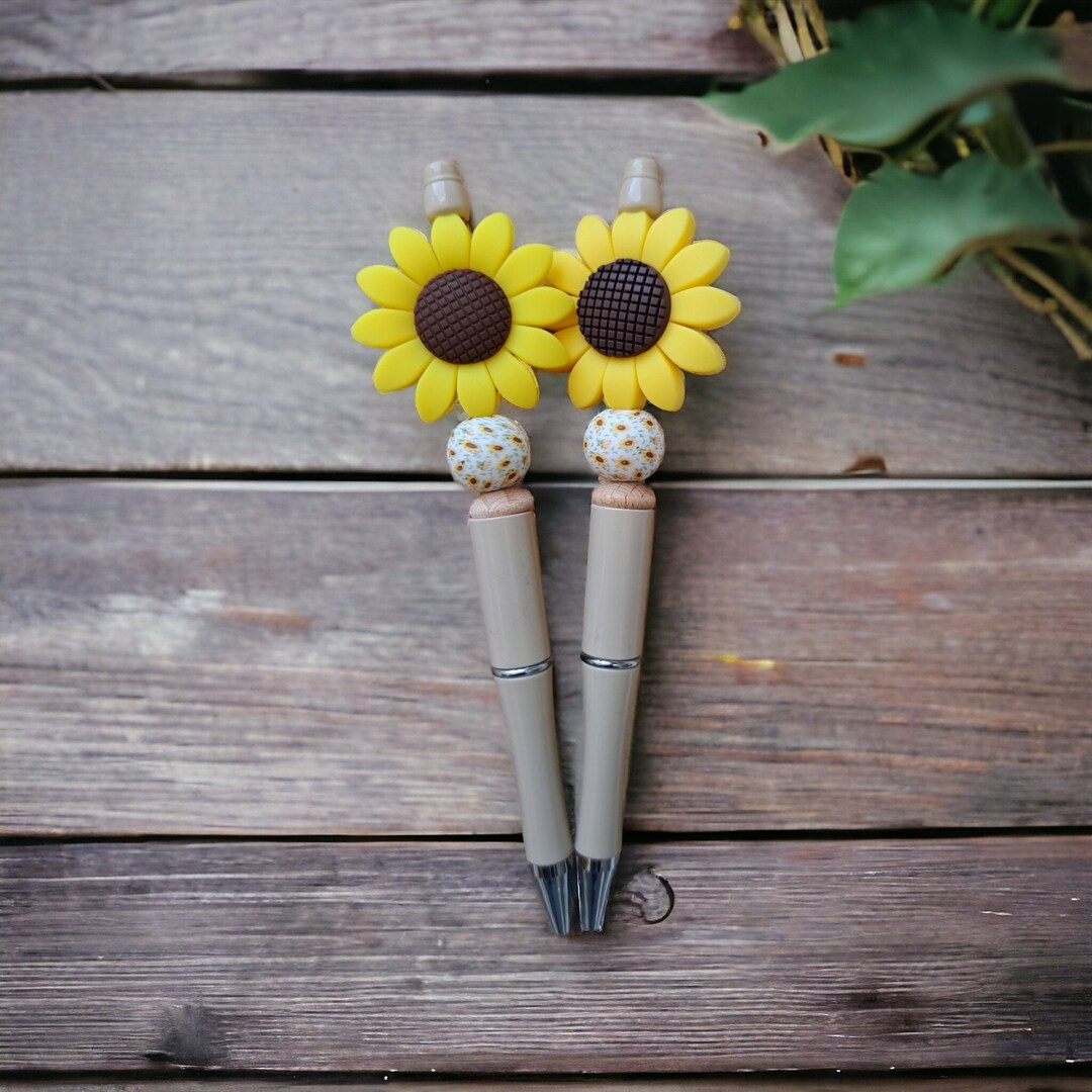 Sunflower Pen Boho, Beige Pen, Office Supplies, Gift for Coworker, Gift ...