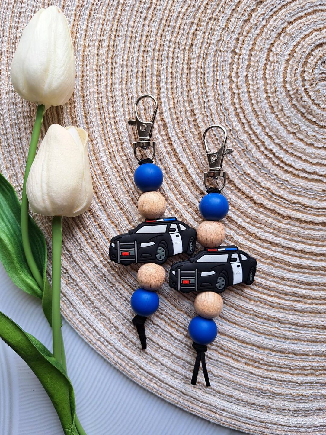 Police Car Keychain, Bag Accessory, Zipper Keychain, Future Officer, - Etsy