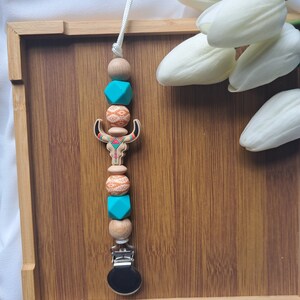 Western Cowboy Pacifier Clip, Binky Clip, Silicone Beaded Paci Clip ...
