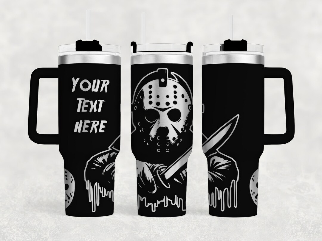 Friday the 13th Tumbler, 40 Oz Laser Engraved Stainless Jason Cup ...