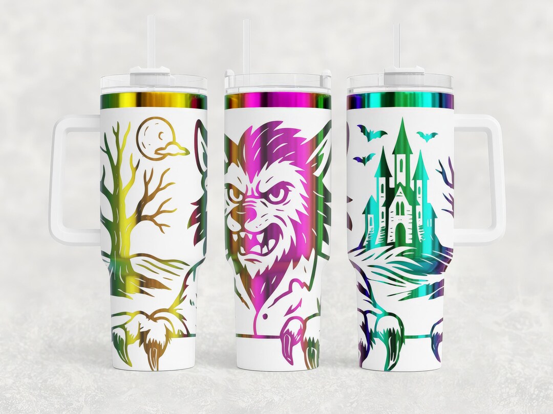 Personalized Werewolf Halloween Tumbler, 40 Oz Stainless Steel Engraved ...