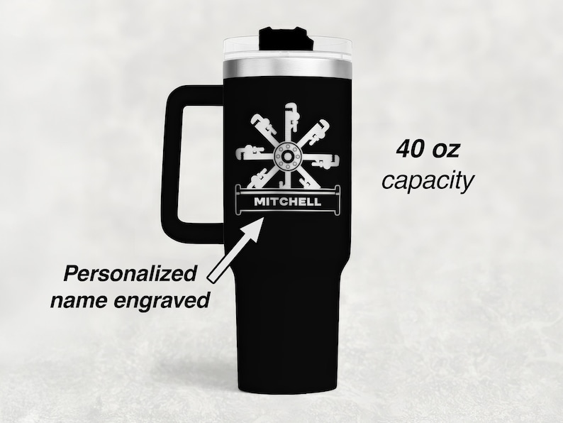 Personalized Pipefitter Tumbler, 40 Oz Engraved Stainless Steel Cup ...