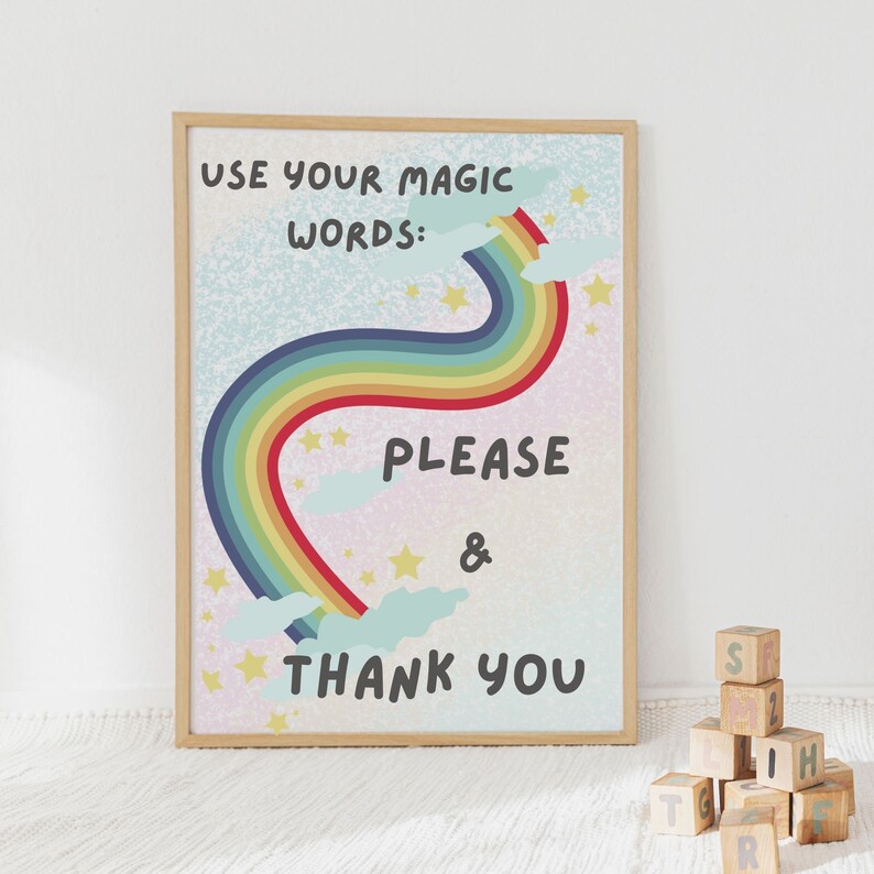 Magic Words Classroom Decor Kids Playroom Magic Words Wall Art ...