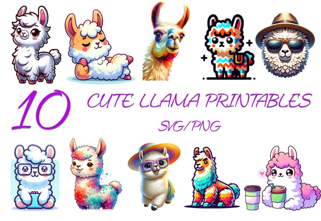 Llama SVG, Llama PNG, Llama Clipart, Llama Print, Stl Bundle, Stl Pack ...