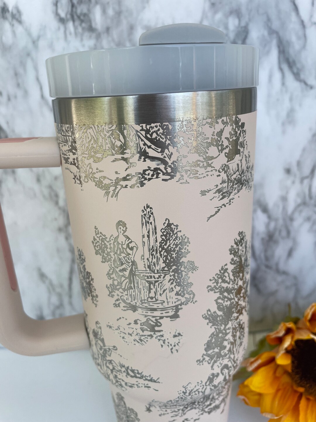 Engraved 40oz Tumbler | Fanley 40oz Tumbler | Floral Tumbler | Toille ...