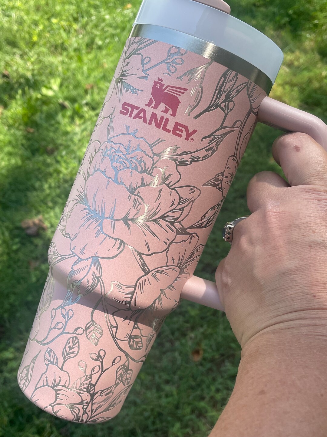 Stanley Engraved Engraved 30oz Tumbler Stanley H2.0 Quencher Peony ...