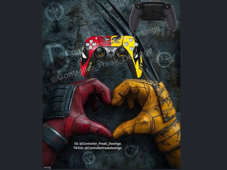 PS5 Deadpool & Wolverine Custom Controller / Scuff Style 4 Extremerate ...